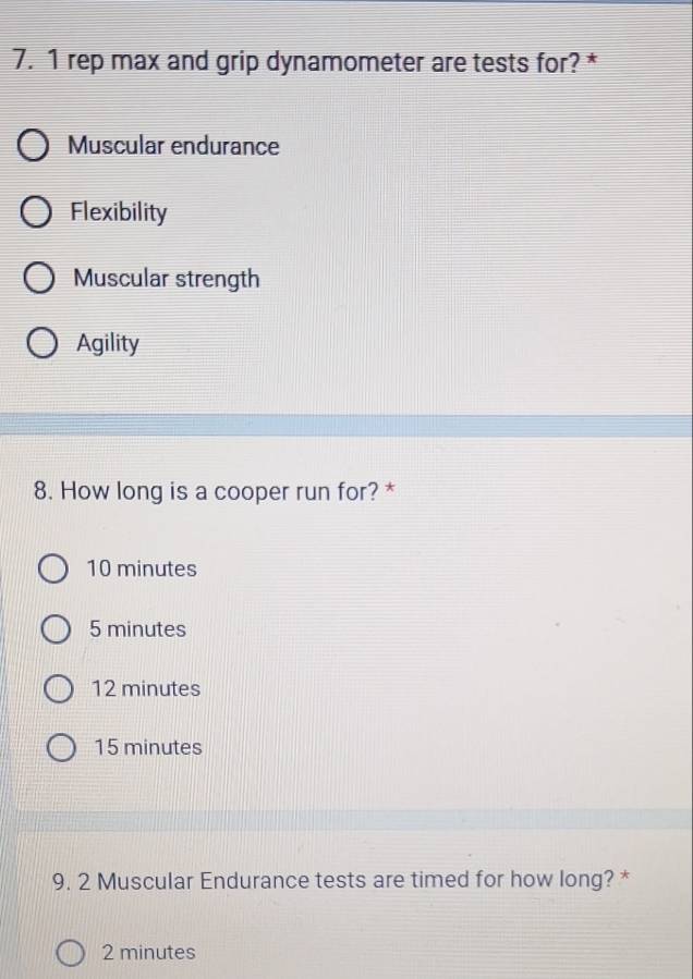 Solved: rep max and grip dynamometer are tests for? * Muscular ...