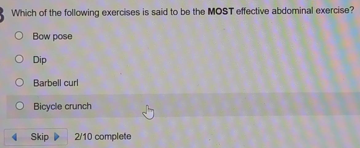 Solved: Which of the following exercises is said to be the MOST ...