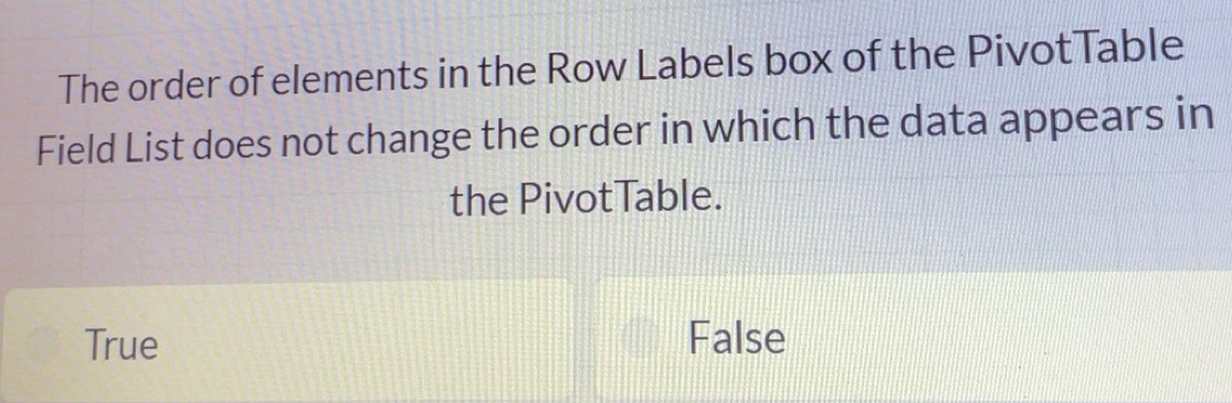 Gelöst:The order of elements in the Row Labels box of the PivotTable ...