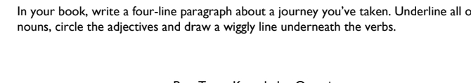 Solved: In your book, write a four-line paragraph about a journey you ...