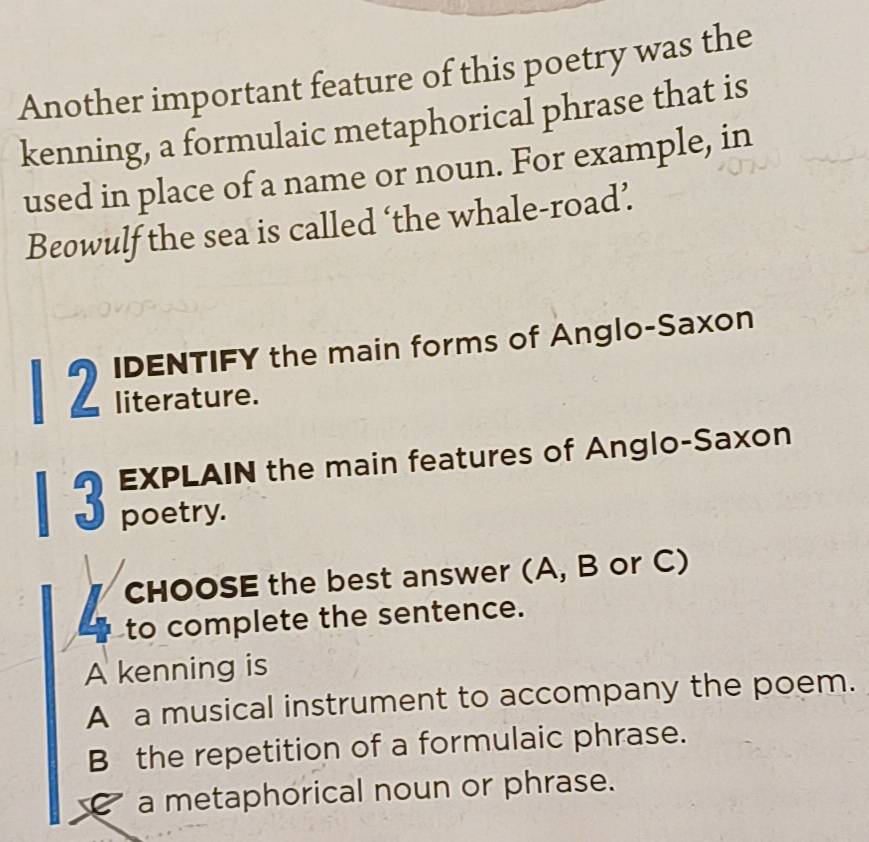 Risolto:Another important feature of this poetry was the kenning, a ...