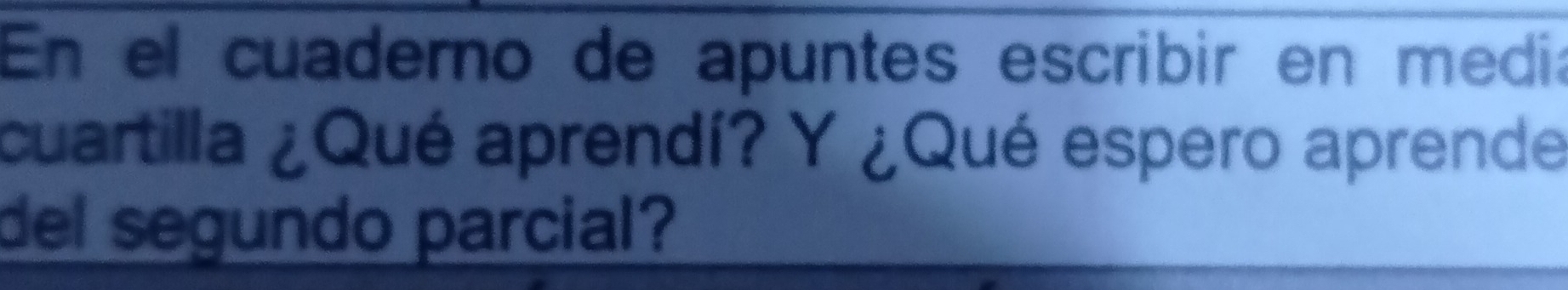 Resuelto:En el cuaderno de apuntes escribir en medía cuartilla ¿Qué ...