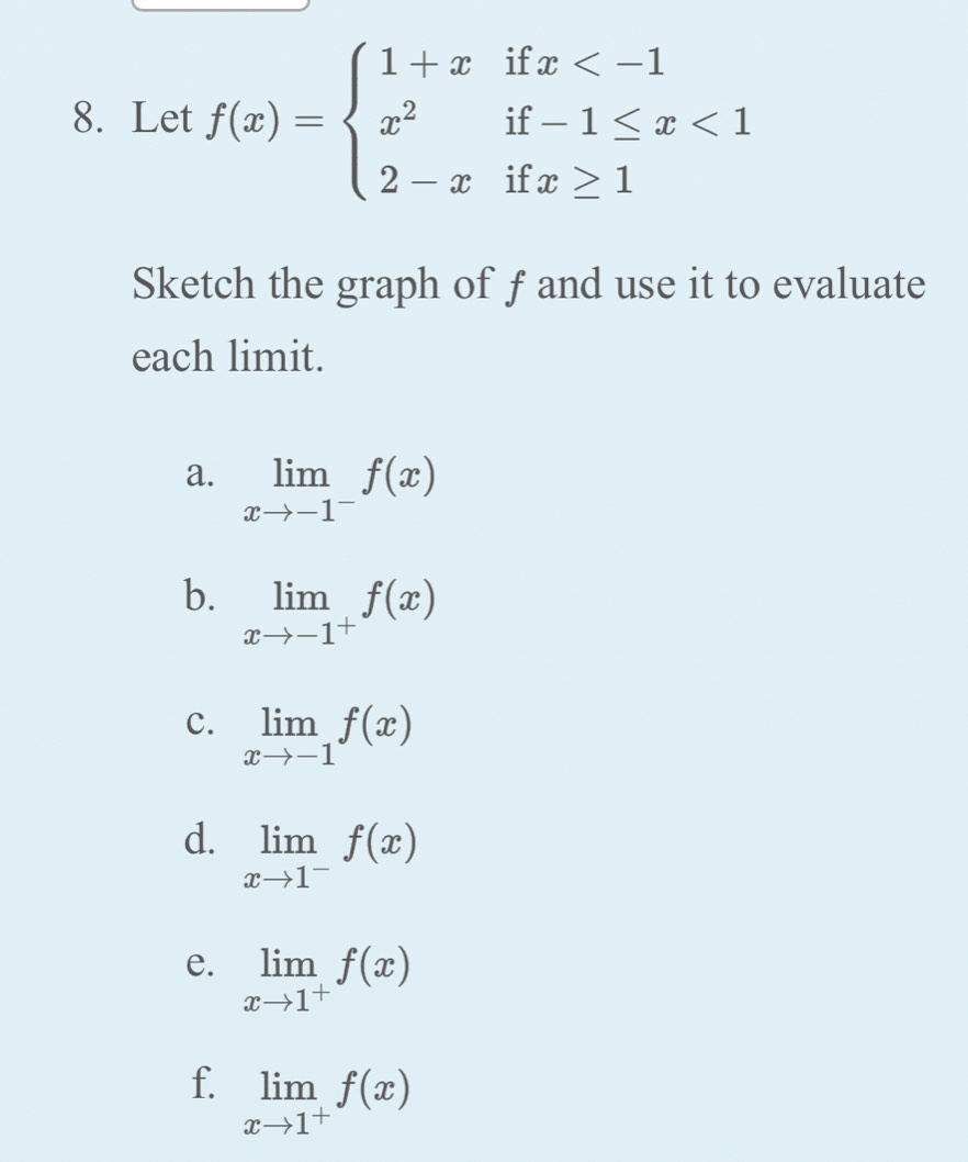 Solved: Let f(x)=beginarrayl 1+xifx