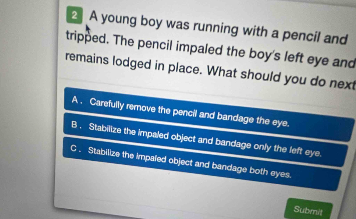 Solved: A young boy was running with a pencil and tripped. The pencil ...