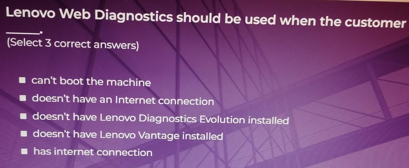 Solved: Lenovo Web Diagnostics should be used when the customer ...