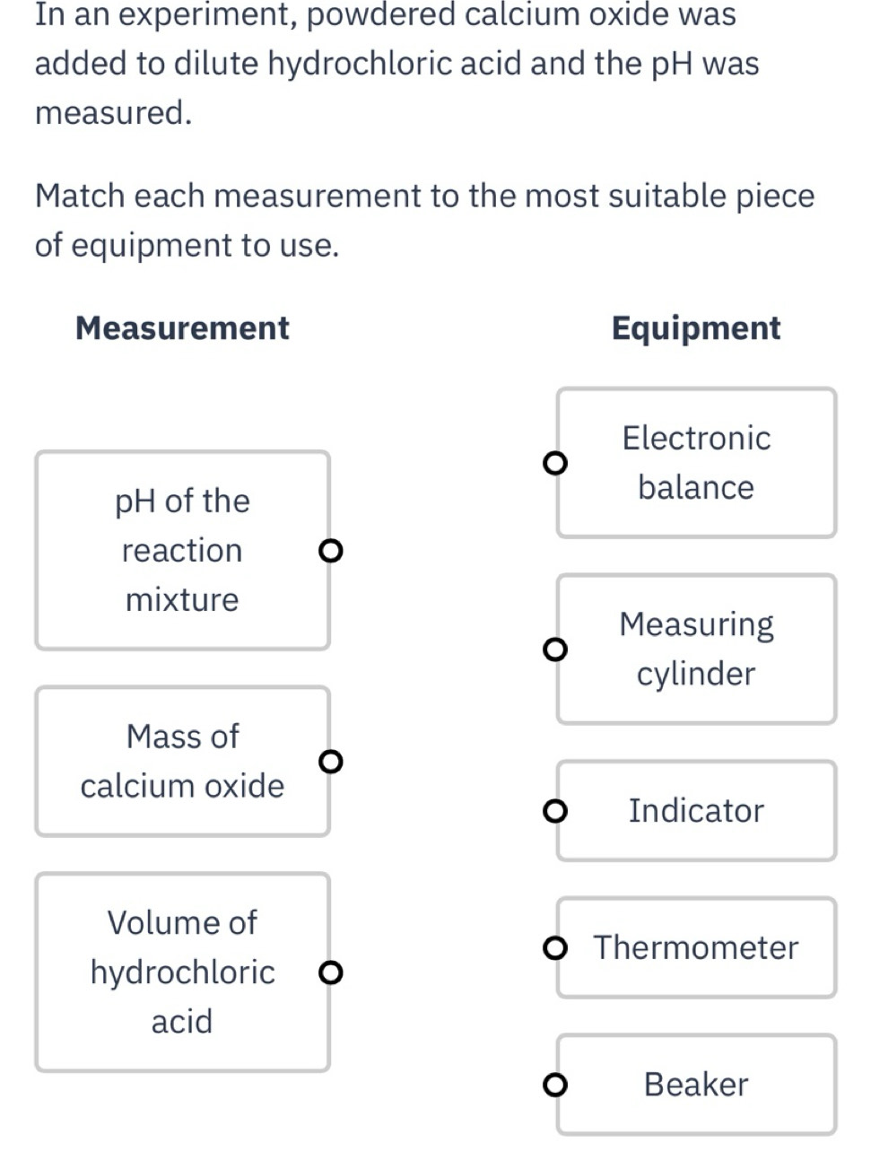 Solved: In an experiment, powdered calcium oxide was added to dilute ...