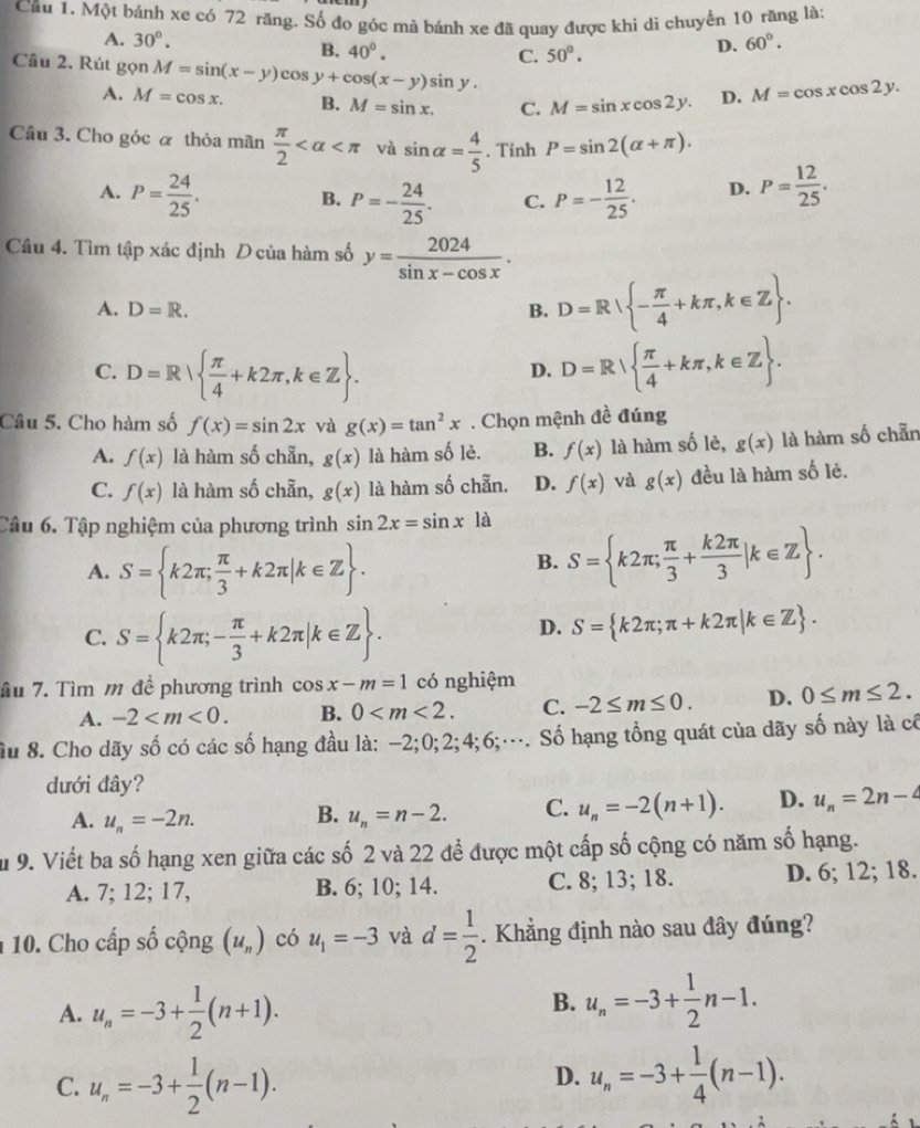 Giải quyết:Một bánh xe có 72 răng. Số đọ góc mả bánh xe đã quay được ...
