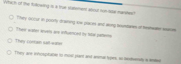 Solved: Which of the following is a true statement about non-tidal ...