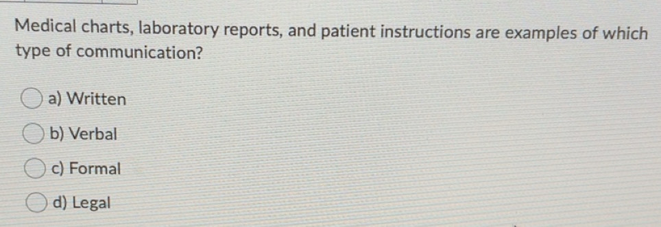 Solved: Medical charts, laboratory reports, and patient instructions ...