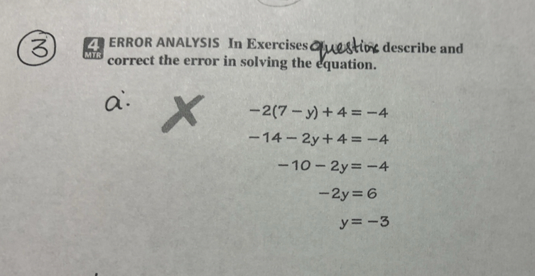 Solved: a ERROR ANALYSIS In Exercises describe and correct the error in solving the equation. -2 ...