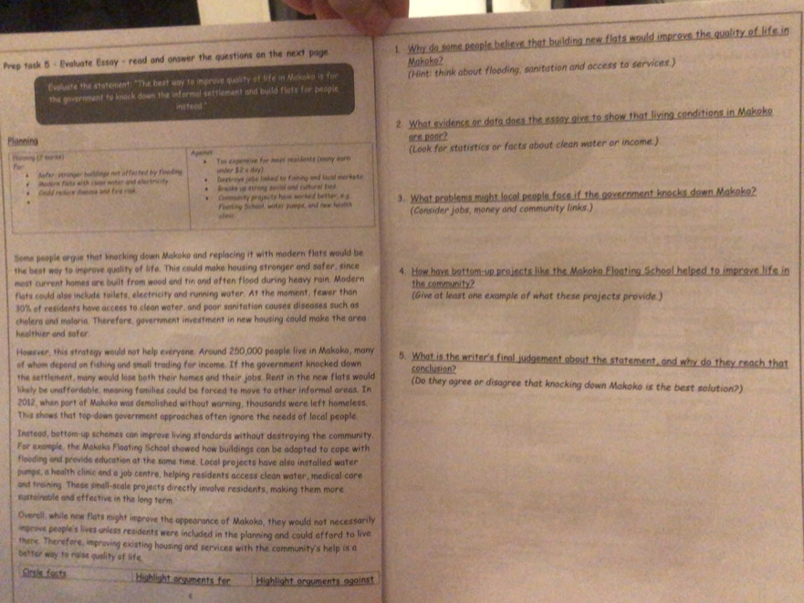 Solved: Prep task 5 - Evaluate Essay - read and onswer the questions on ...