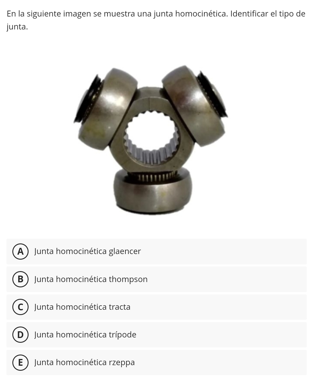 Resuelto:En la siguiente imagen se muestra una junta homocinética ...