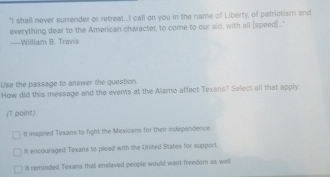 Solved: "I shall never surrender or retreat...I call on you in the name ...