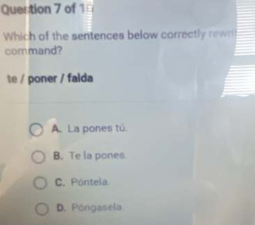 Solved: Which of the sentences below correctly rewri command? te ...