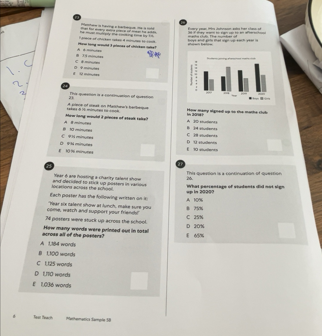 Solved: 23 26 Matthew is having a barbeque. He is told Every year, Mrs ...