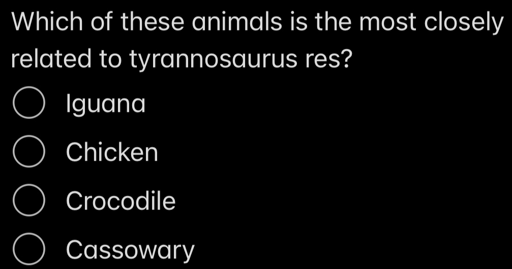 Gelöst:Which of these animals is the most closely related to ...