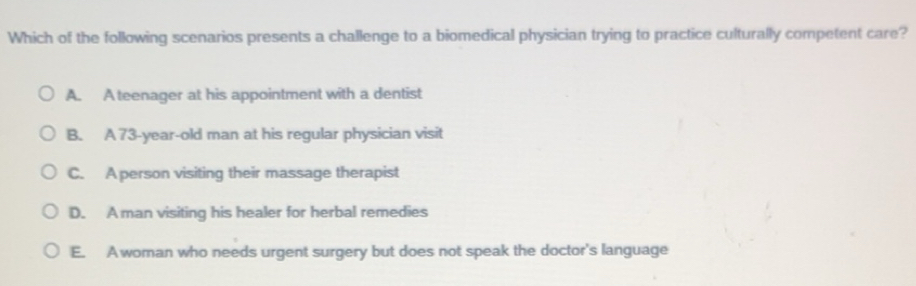 Solved: Which of the following scenarios presents a challenge to a ...