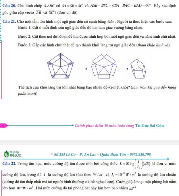 Giải quyết:Câu 20, Cho hình chóp S.ABC có SA=SB=SC và ASB=BSC=CSA,BAC ...