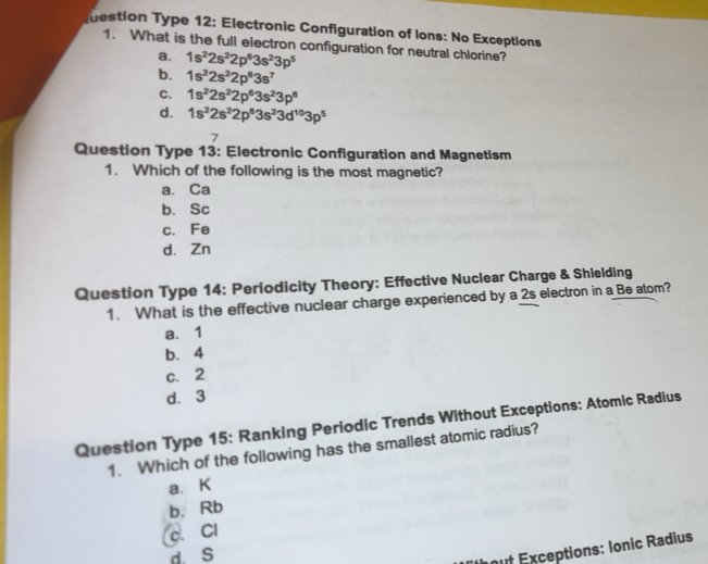 Solved: fuestion Type 12: Electronic Configuration of Ions: No ...