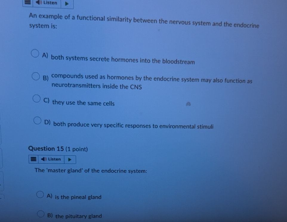 Solved: Listen An example of a functional similarity between the ...