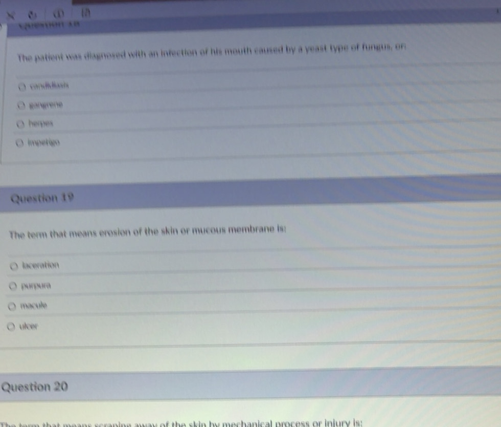 Solved: ia The patient was diagnosed with an infection of his mouth ...