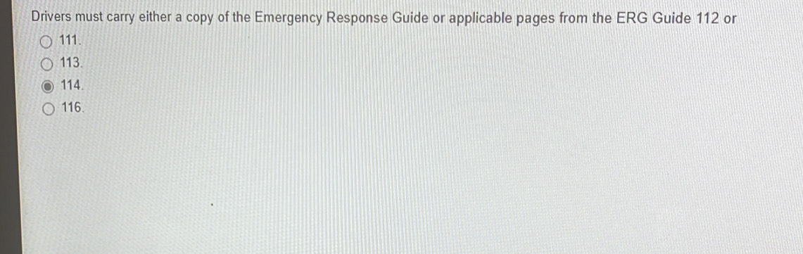 Solved: Drivers must carry either a copy of the Emergency Response ...