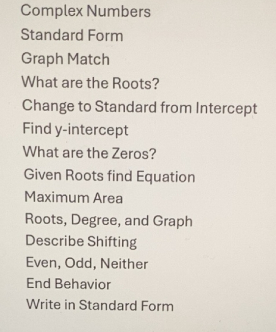 Gelöst:Complex Numbers Standard Form Graph Match What are the Roots ...