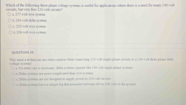 Solved: Which of the following three-phase voltage systems is useful ...