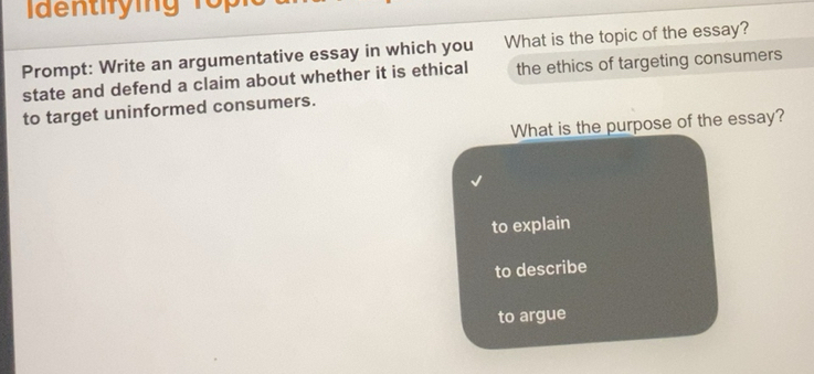 Solved: 'en t f y ing 1ổ Prompt: Write an argumentative essay in which ...
