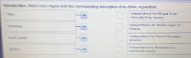 Solved: Introduction: Match each region with the corresponding ...