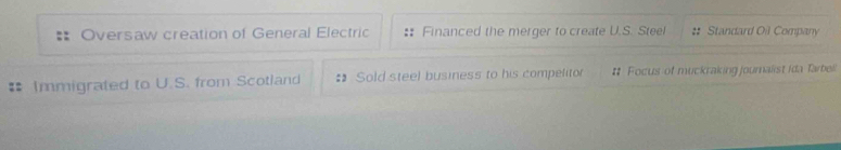 Solved: Oversaw creation of General Electric Financed the merger to ...