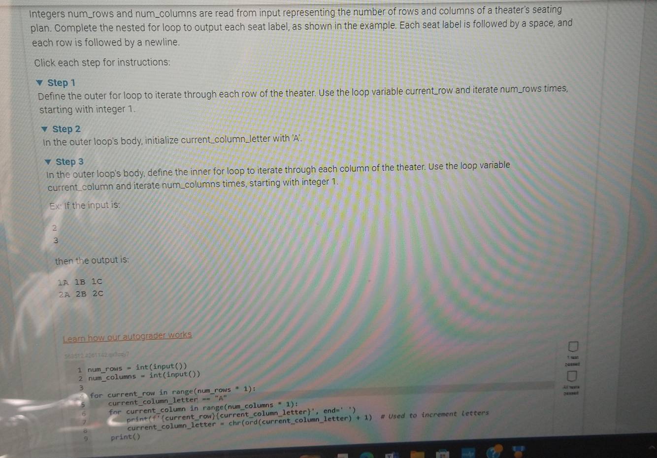 Solved: Integers num_rows and num_columns are read from input ... Solved: Integers num_rows and num_columns are read from input ...