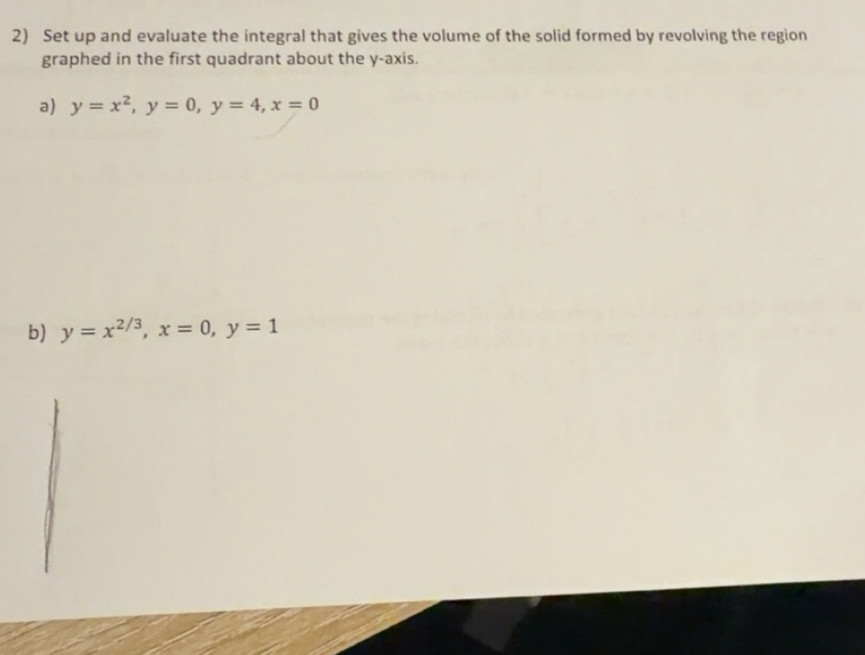 Solved: Set up and evaluate the integral that gives the volume of the ...