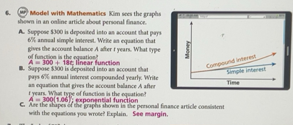 Résolu :Model with Mathematics Kim sees the graphs shown in an online ...