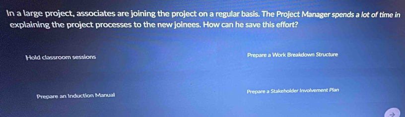 Solved: In a large project, associates are joining the project on a ...