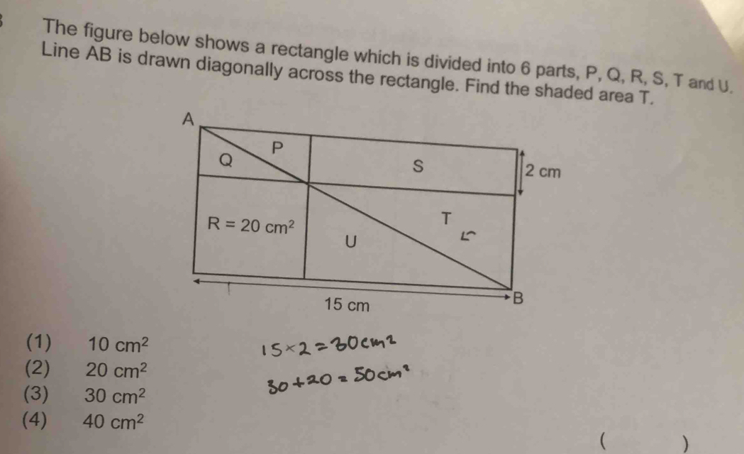 Solved: The figure below shows a rectangle which is divided into 6 ...