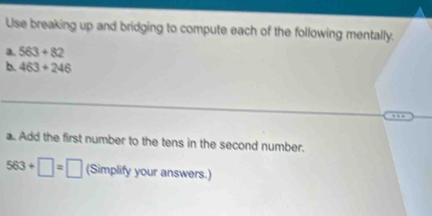 Solved: Use breaking up and bridging to compute each of the following ...