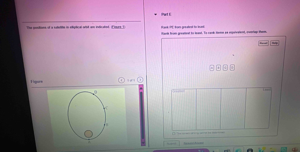 Solved: The positions of a satellite in elliptical orbit are indicated ...