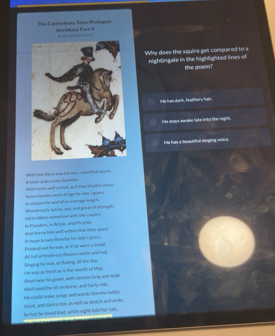 Solved: The Canterbury Tales Prologue: Annotate Part 4 by Geoffrey ...