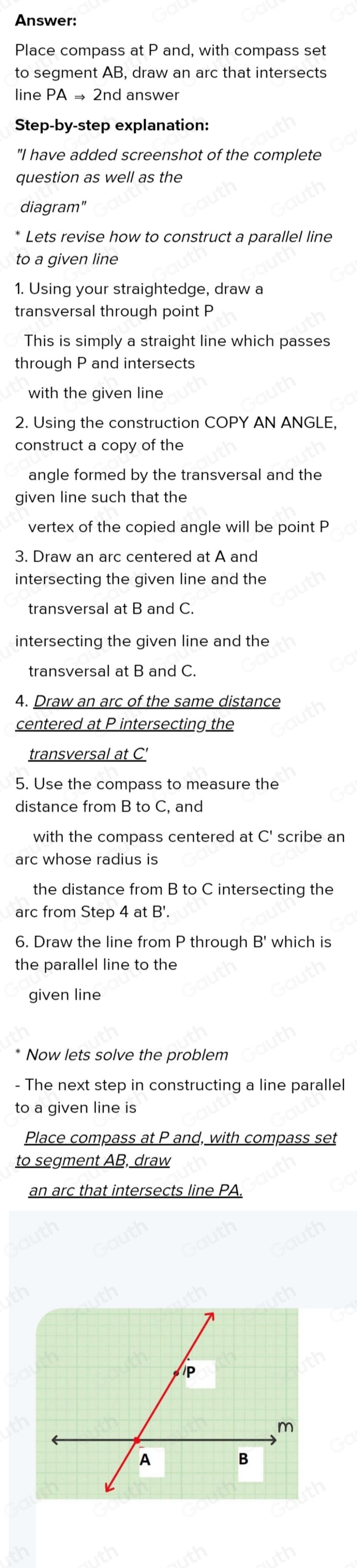 Solved: According to the partial construction shown, what is the next step in constructing a ...