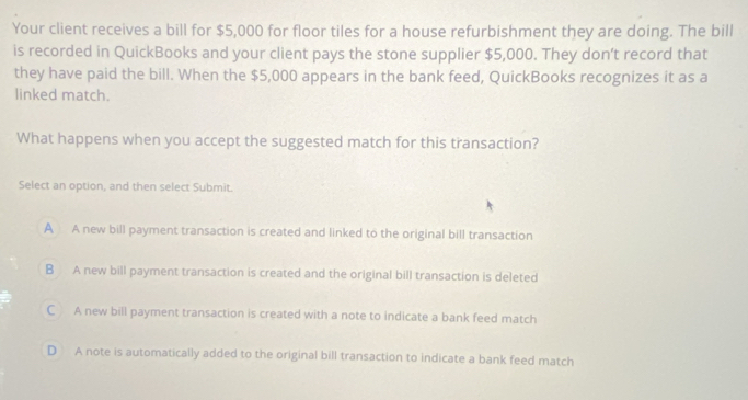 Solved: Your client receives a bill for $5,000 for floor tiles for a ...
