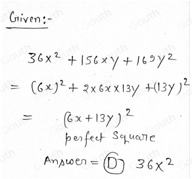 Solved: Which of the following leading terms would make the expression ...
