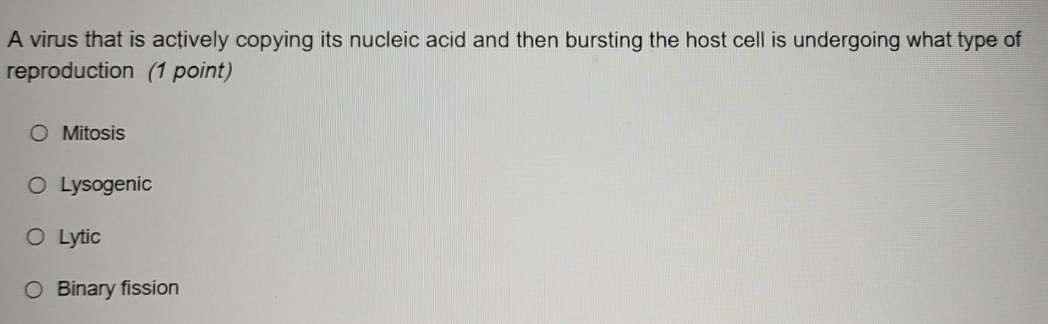 Resuelto:A virus that is actively copying its nucleic acid and then ...