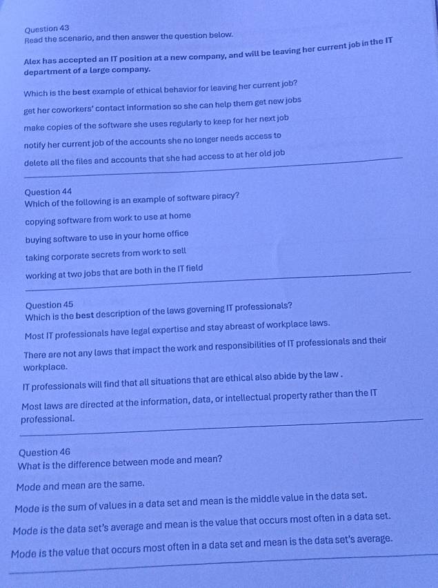 Solved: Read the scenario, and then answer the question below. Alex has ...