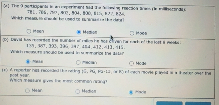 Solved: The 9 participants in an experiment had the following reaction ...