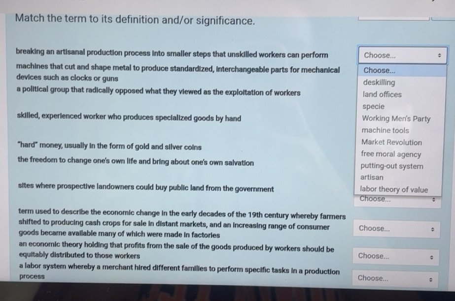 Solved: Match the term to its definition and/or significance. breaking ...