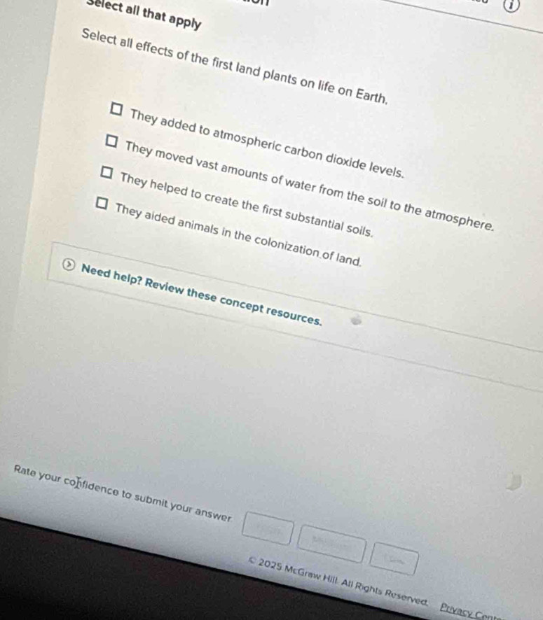 Solved: Select all that apply Select all effects of the first land ...