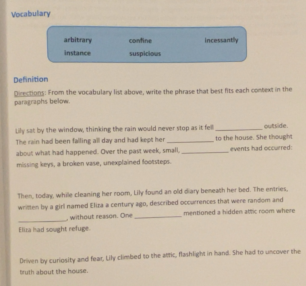 تم الحل:Vocabulary arbitrary confine incessantly instance suspicious ...