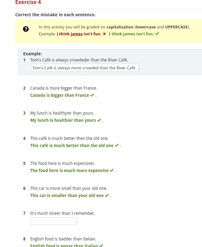 Resuelto:Correct the mistake in each sentence. In this activity you ...
