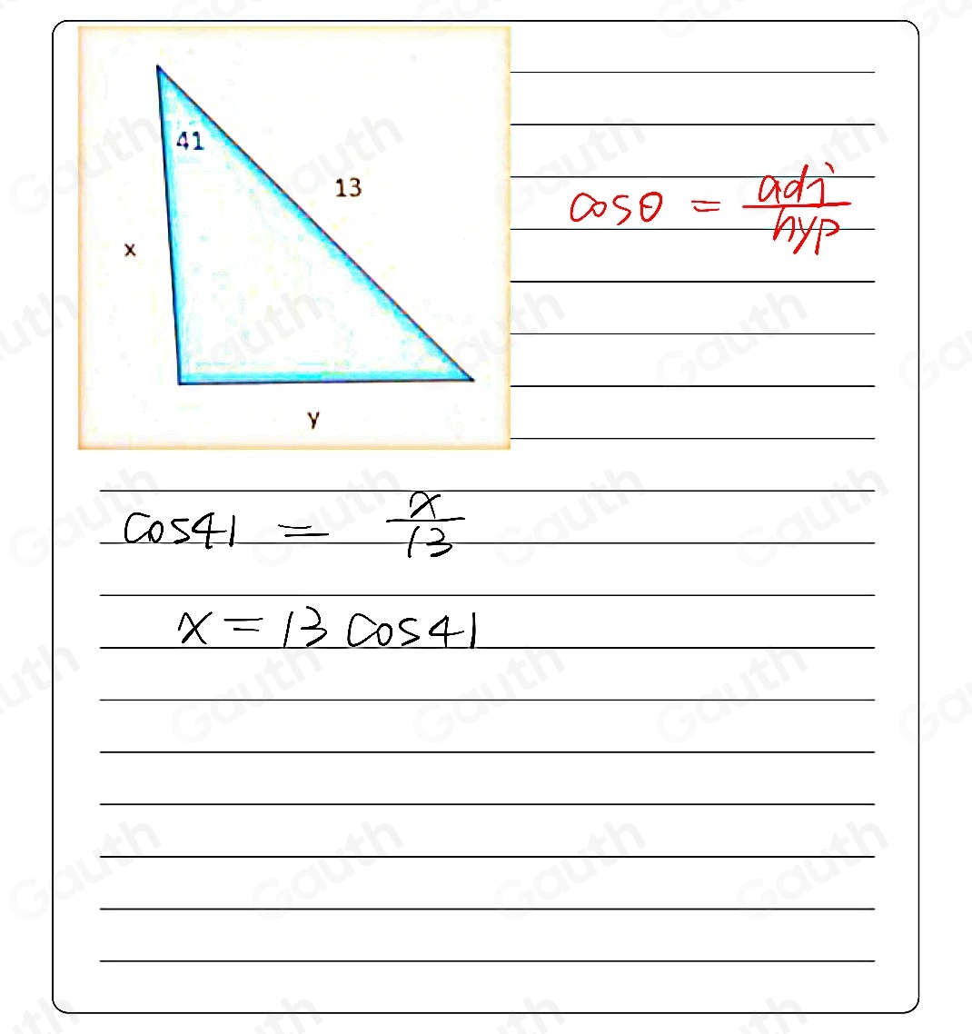 Solved: Which trig function could be used to find the value of x in the ...